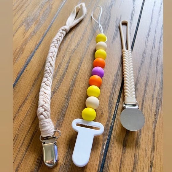 Accessories | Soother Lovey Sensory Paci Toy 3 Piece Clips | Poshmark